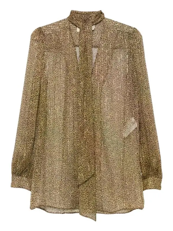 Valentino Garavani Leopard-print Pussy-bow Blouse - Neutrals
