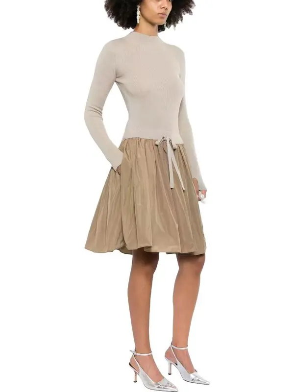 KIMHEKIM Ribbed-knit Flared Dress - Neutrals