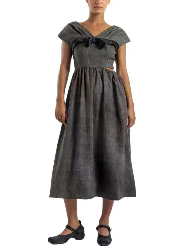 Simone Rocha Bow-detail Midi Dress - Grey