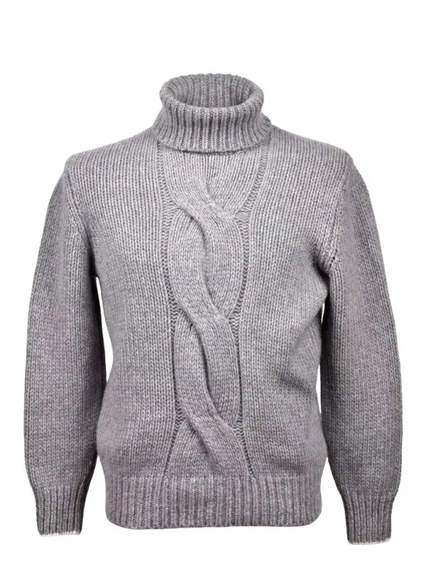 Brunello Cucinelli Cable-knit Roll-neck Sweater - Grey