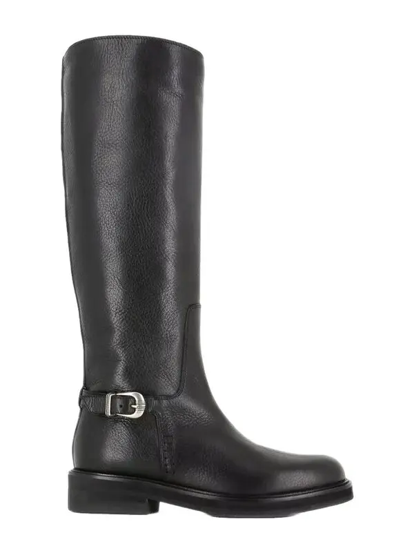 Sartore Buckled Leather Boots - Black