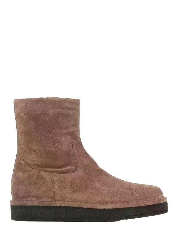 DEL CARLO Suede Platform Ankle Boots - Neutrals