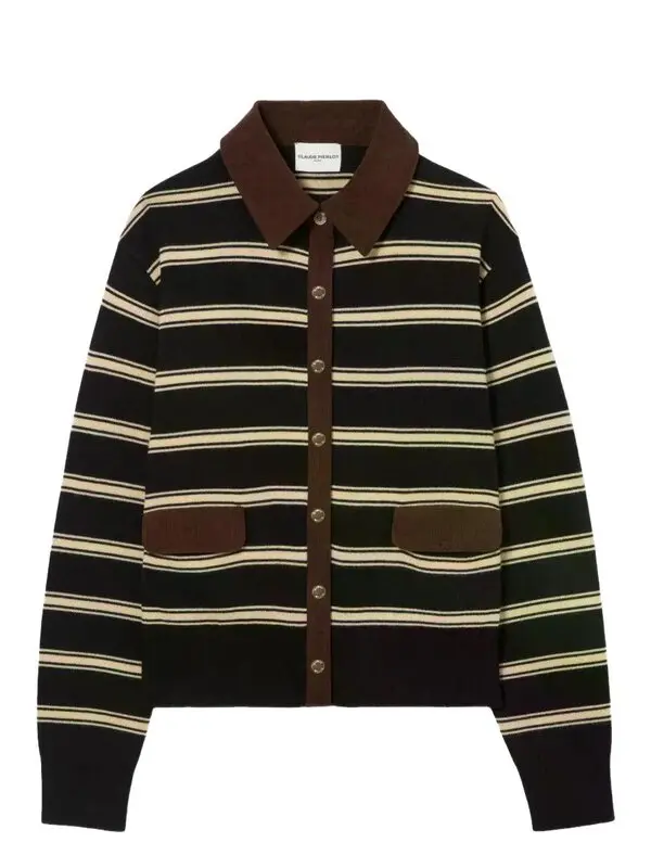 Claudie Pierlot Striped-pattern Cardigan - Black