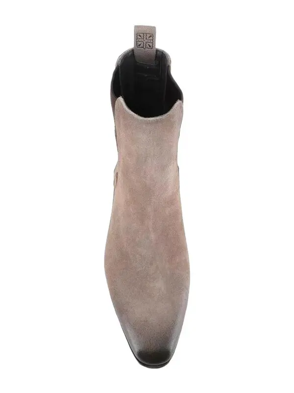 PANTANETTI Burnished-effect Suede Chelsea Boots - Grey