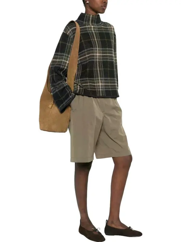 Eric Bompard Tartan Mock-neck Sweater - Brown