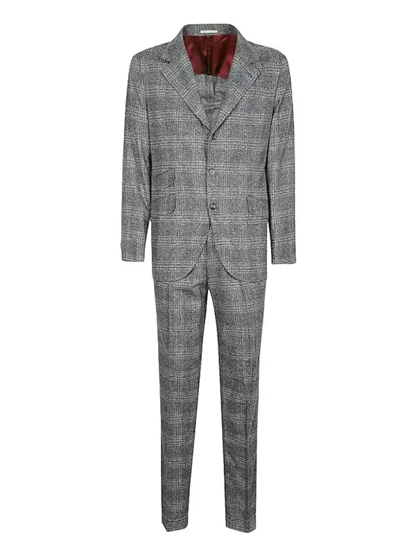 Brunello Cucinelli Prince Of Wales Check Suit - Grey