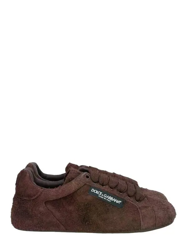 Dolce & Gabbana Split Leather Portofino Soft Sneakers - Brown