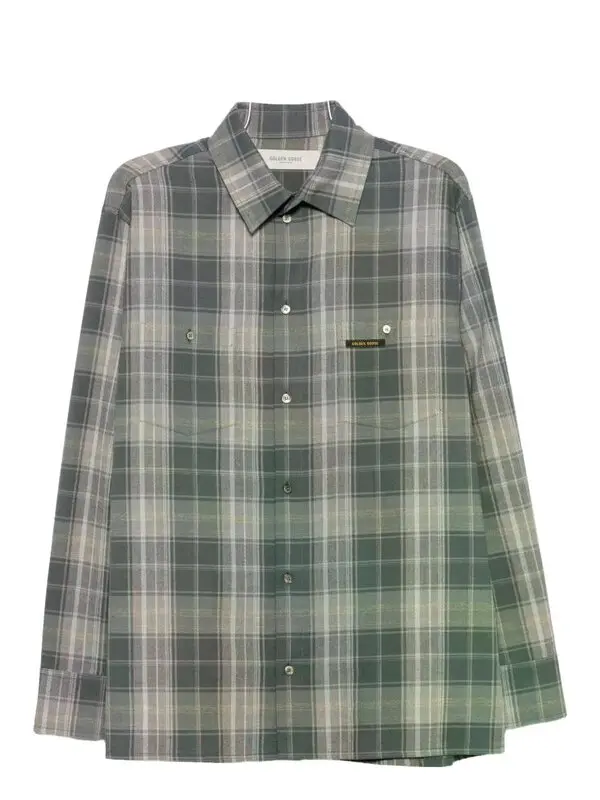 GOLDEN GOOSE Check-pattern Logo-patch Jacket - Grey