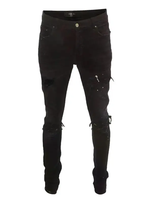 Amiri Mx1 Paint-splatter Jeans - Black