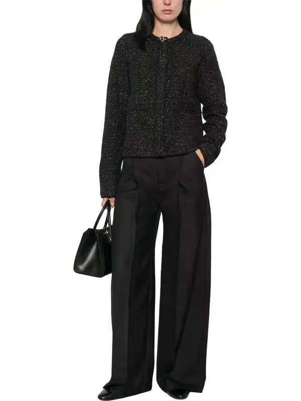 Fabiana Filippi Bouclé-knit Metallic-thread Jacket - Black
