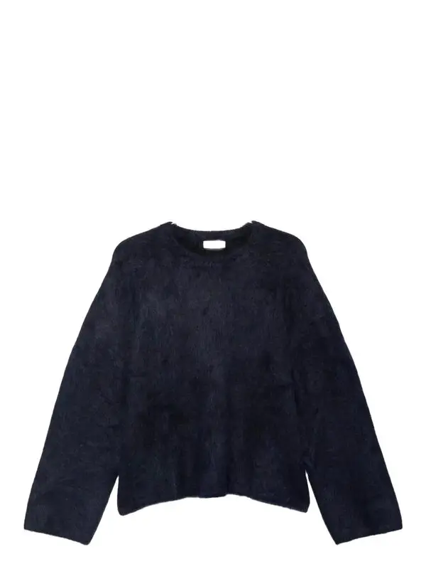Soft Goat Brushed-knit Sweater - Blue