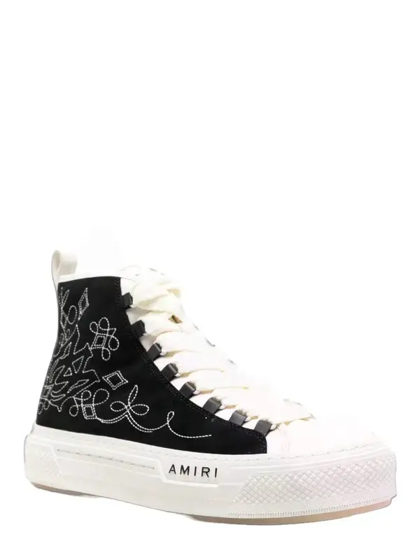 Amiri Western Ma Court Hi Sneakers - Black