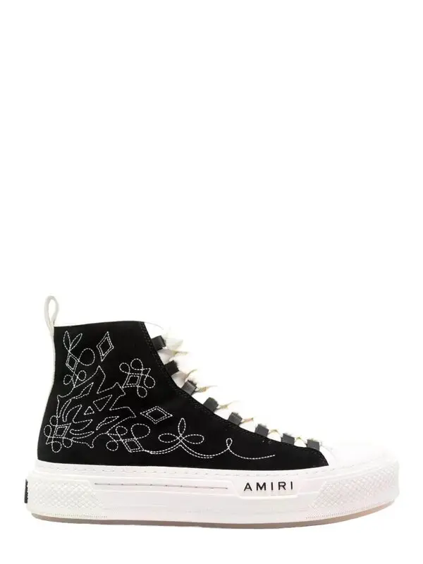 Amiri Western Ma Court Hi Sneakers - Black