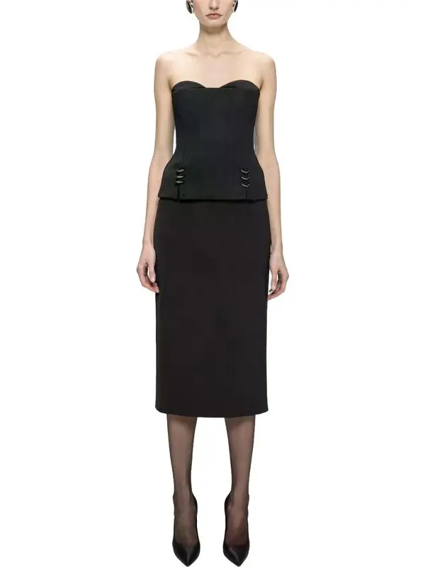 NISSA Wool Corset Top - Black