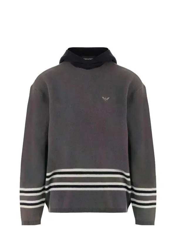Emporio Armani Logo-plaque Hoodie - Grey