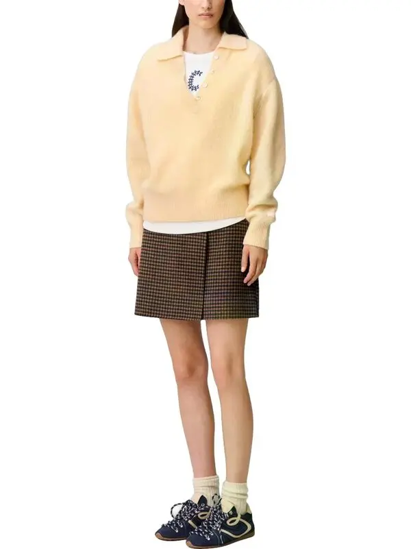 Claudie Pierlot Relaxed Fluffy Knit Jumper - Yellow