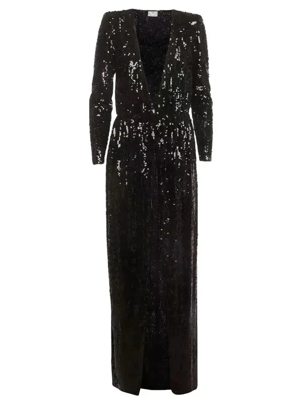 Elisabetta Franchi Sequinned Wrap Dress - Black
