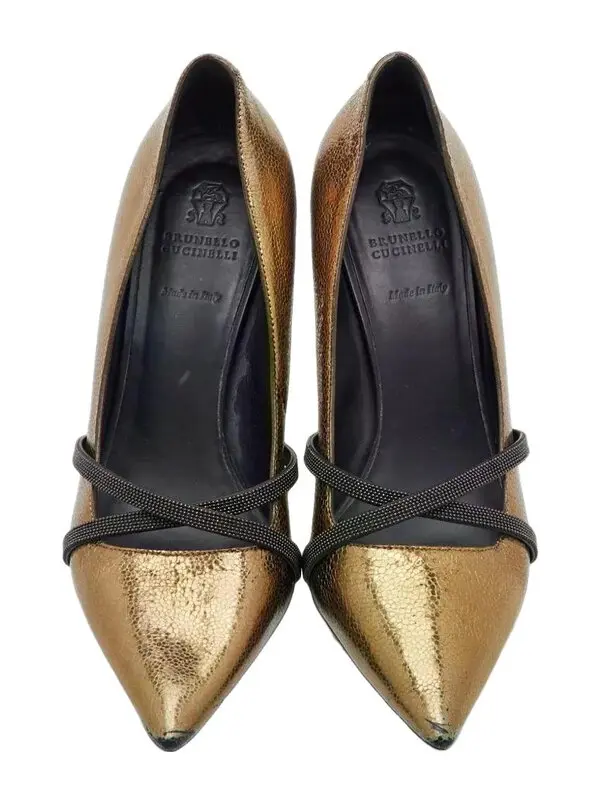 Brunello Cucinelli Monili Pointed-toe Pumps - Brown