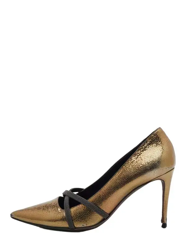 Brunello Cucinelli Metallic Pointed-toe Pumps - Brown