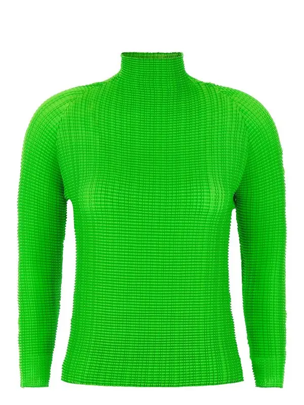 Issey Miyake Wooly Pleats-68' Blouse - Green
