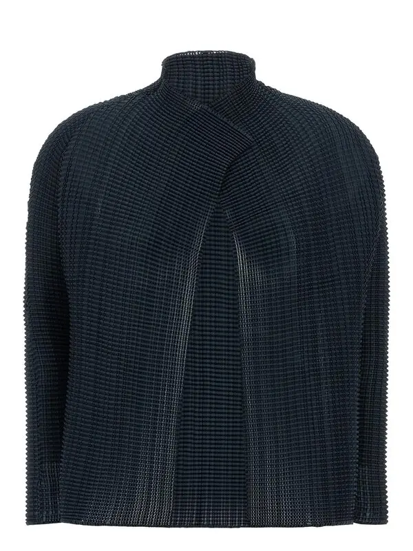 Issey Miyake Wooly Pleats-68' Cardigan - Blue