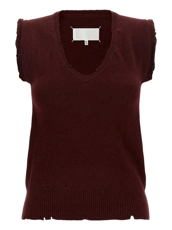 MAISON MARGIELA Distressed Vest - Bordeaux