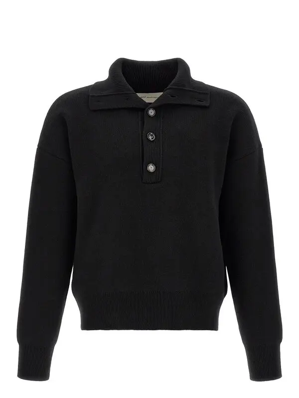 AMI Paris De Caur' Patch Sweater - Black