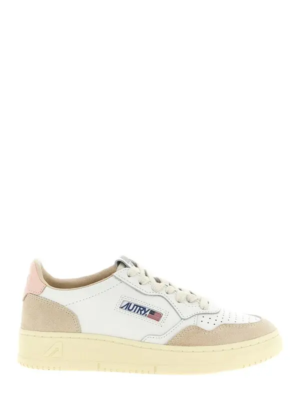 AUTRY 01 Leather And Suede Sneakers - Pink