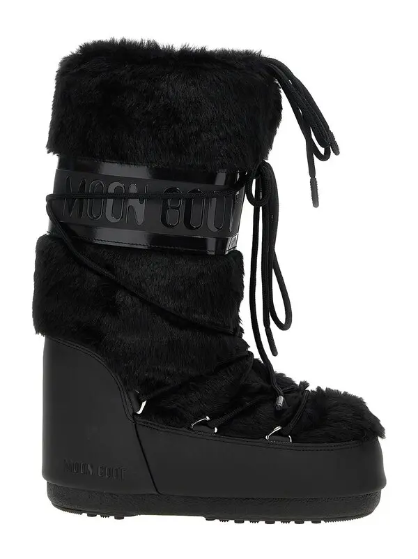 Moon Boot Icon Faux Fur' Boots - Black
