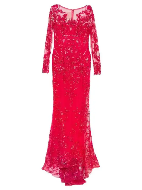 Zuhair Murad Lace-embellished Fishtail Gown - Pink