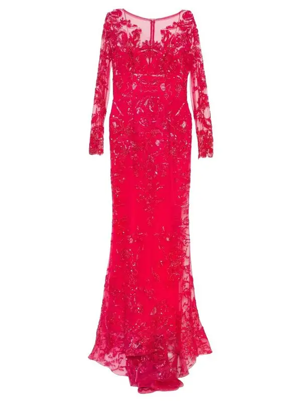 Zuhair Murad Lace-embellished Fishtail Gown - Pink