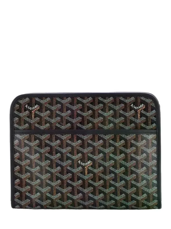 Goyard Jouvence Toiletry Pouch Coated Canvas Mm Clutch Bag - Black