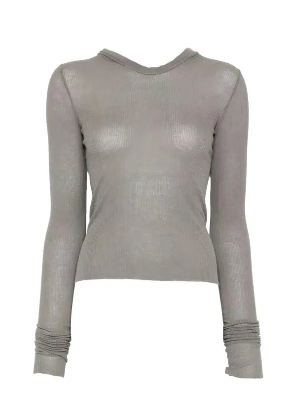 Rick Owens Hooded Crop T-shirt - Grey