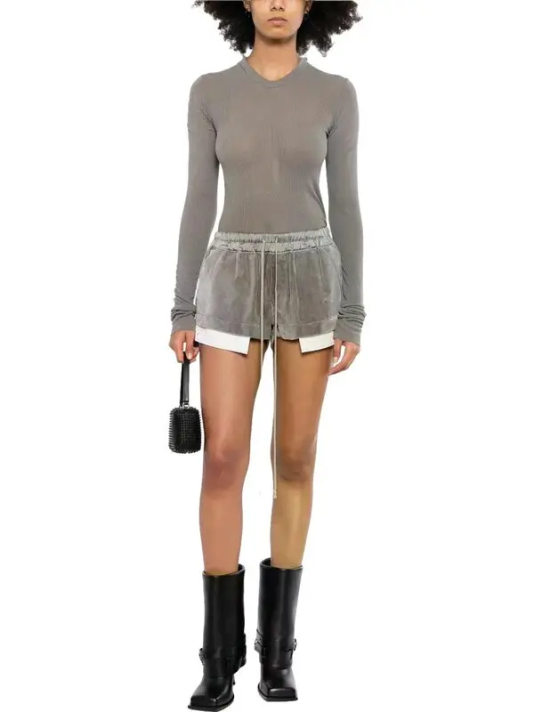 Rick Owens Hooded Crop T-shirt - Grey
