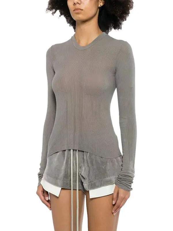 Rick Owens Hooded Crop T-shirt - Grey