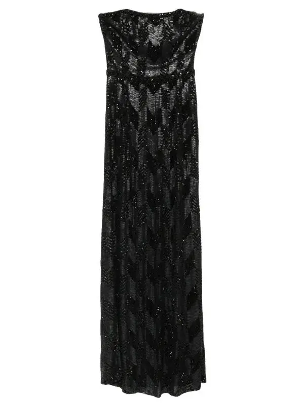 Jenny Packham Sequin-embellished Evening Gown - Black