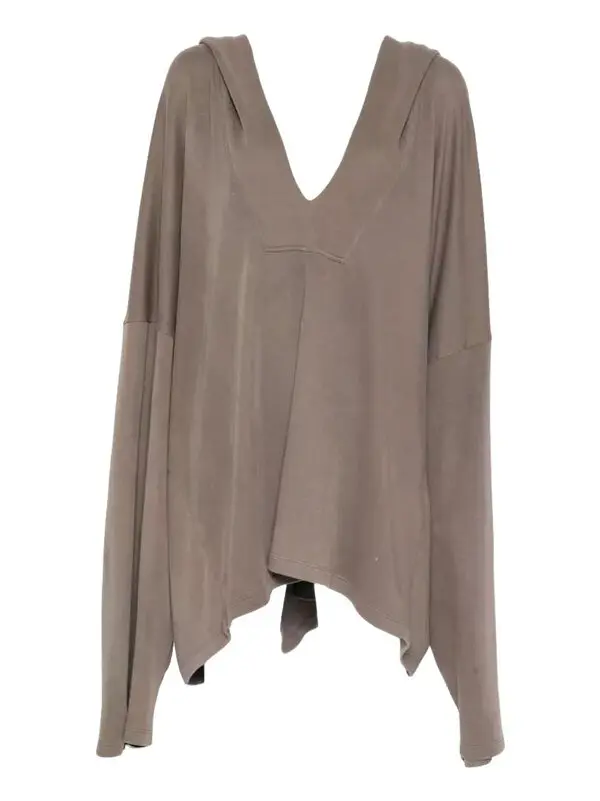 Rick Owens Long-sleeve Kaftan Hoodie - Brown
