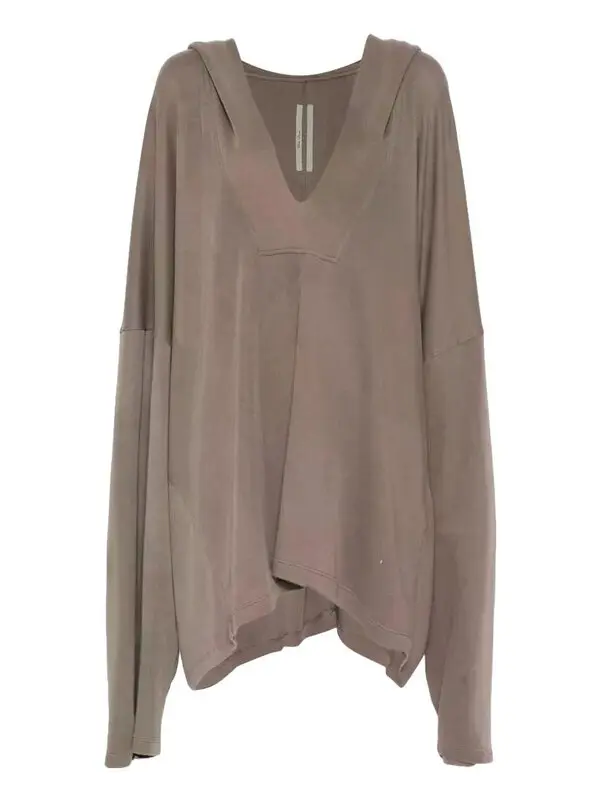 Rick Owens Cotton Kaftan Hoodie - Brown