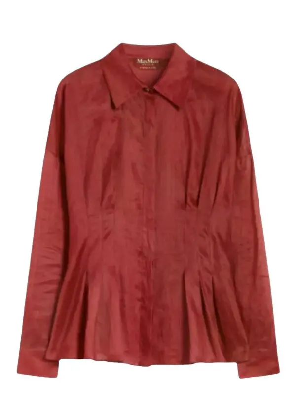 Max Mara Corset-detail Ramie Shirt - Red
