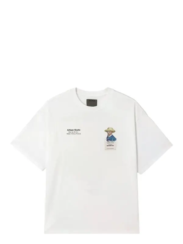 MUSIUM DIV. Graphic-print Logo-patch T-shirt - White