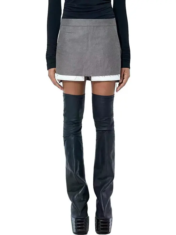 Rick Owens Layered-hem Mini Skirt - Grey