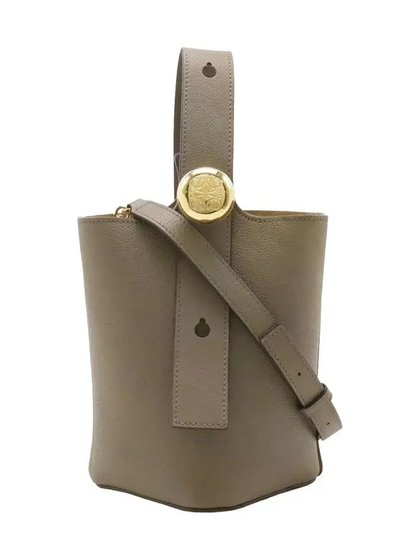 Loewe 2021-2026 Mini Leather Pebble Bucket Bag Satchel - Brown