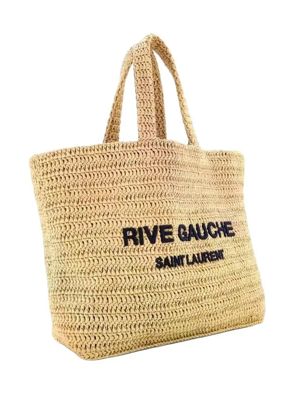 Saint Laurent Rive Gauche Supple Raffia Tote Bag - Neutrals