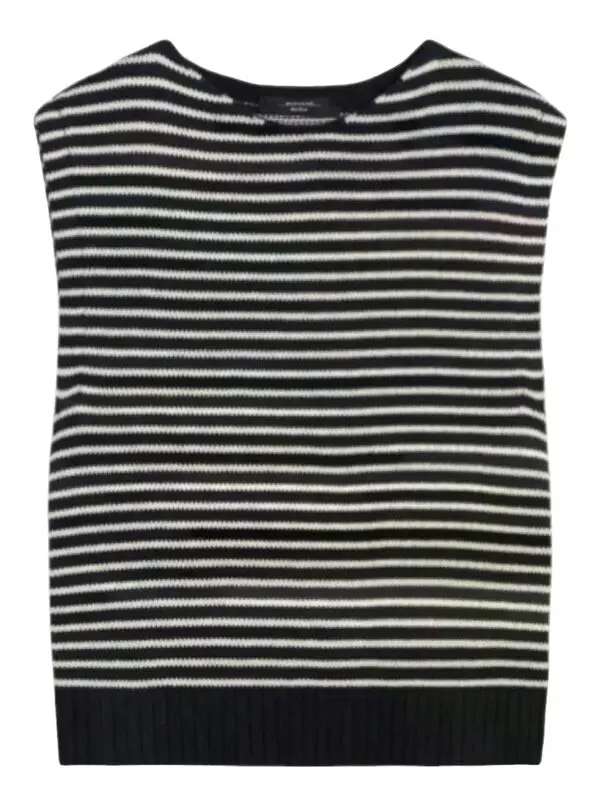 Max Mara Striped Sleeveless Vest - Blue