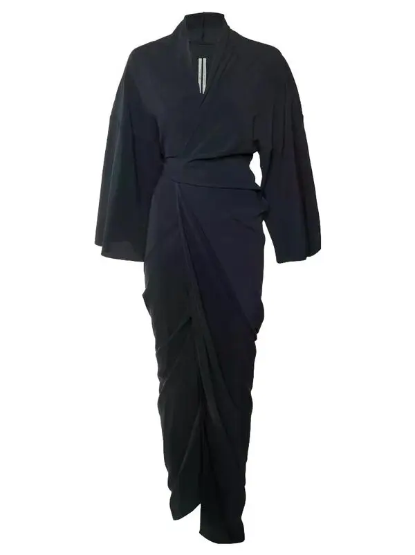 Rick Owens Draped Wrap Maxi Gown - Black