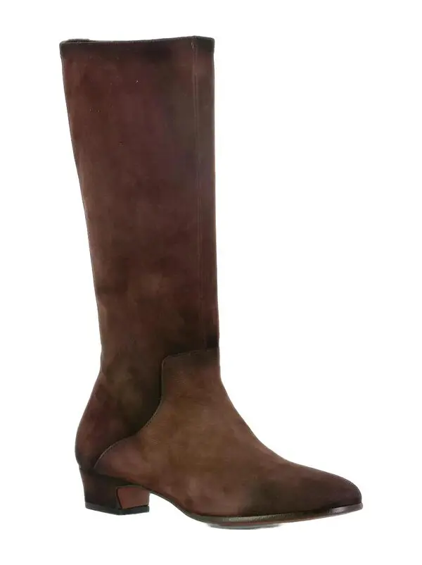 ALEXANDER HOTTO Suede Side-zip Boots - Brown