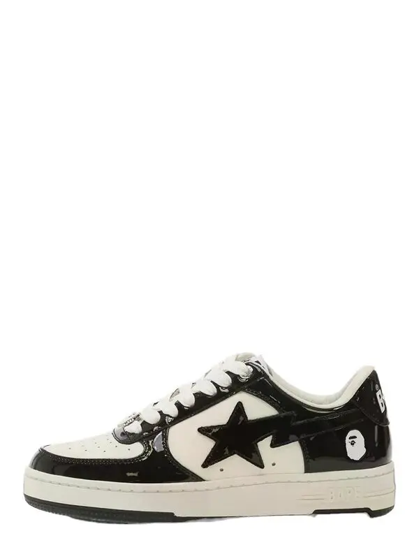 A BATHING APE Sta #1 Leather Sneakers - Black