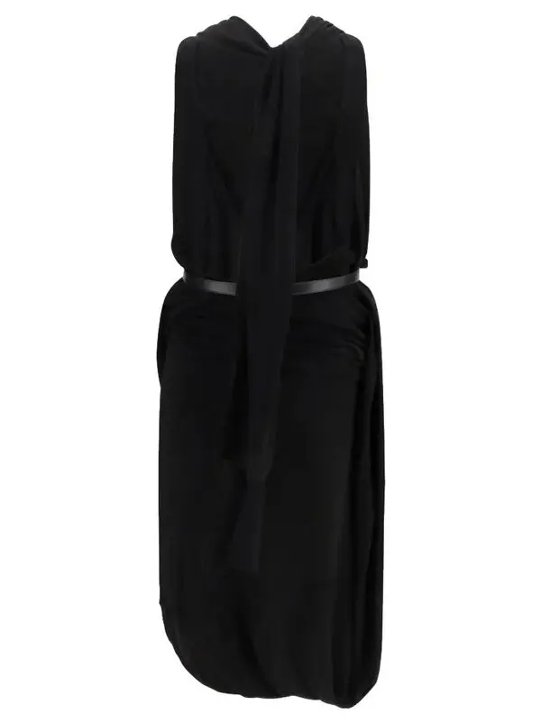 Loewe Draped Dress In Viscose - Black