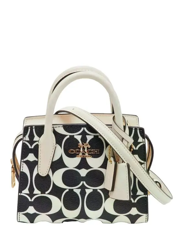 COACH Signature Canvas And Leather Carryall Handbag - White