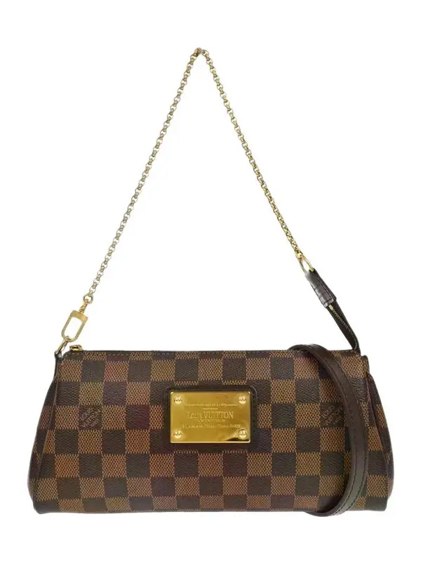 LOUIS VUITTON Damier Ebène Canvas Eva Chain Shoulder Bag - Brown